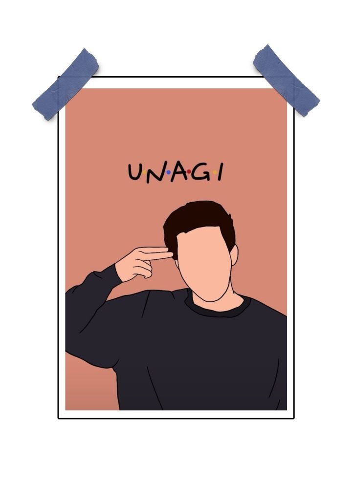 Ross Unagi Poster - Classic Friends TV Show Art | PrintItNice
